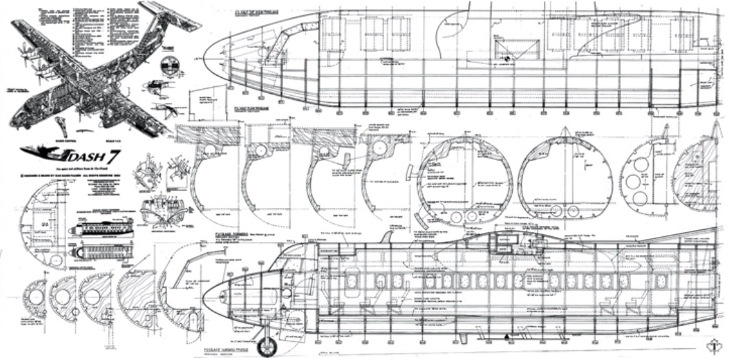 DeHavilland Dash 7 (93”) Plan Set - Precision Cut Kits