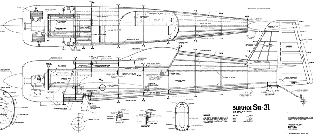 (#305) Sukhoi Su-31 (96”) Plan Set - Precision Cut Kits