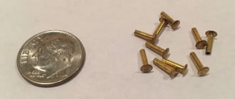 Mini Brass Semi Tubular Rivet – 1/8″ Dia. Head (50 Pc) – Precision Cut Kits