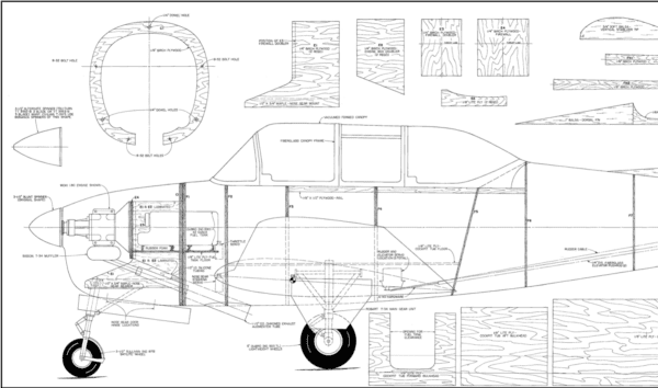 Beechcraft T-34 Mentor (98″) Plan Set – Precision Cut Kits