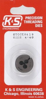K&S Threaded Die 4-40 - Precision Cut Kits
