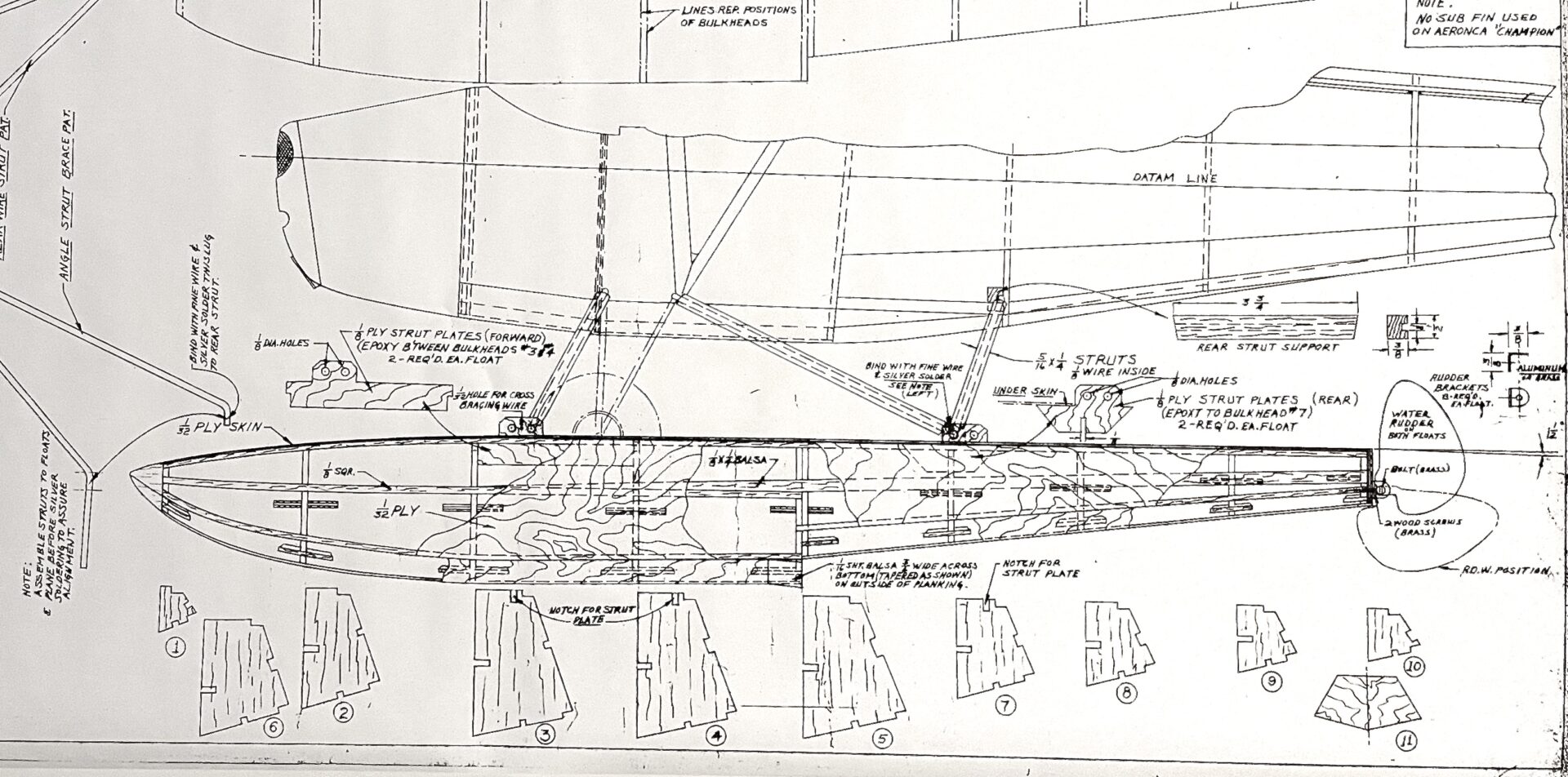 EDO Floats - Wings 58” to 65” (Aeronca 7-AC) Plan Set - Precision Cut Kits