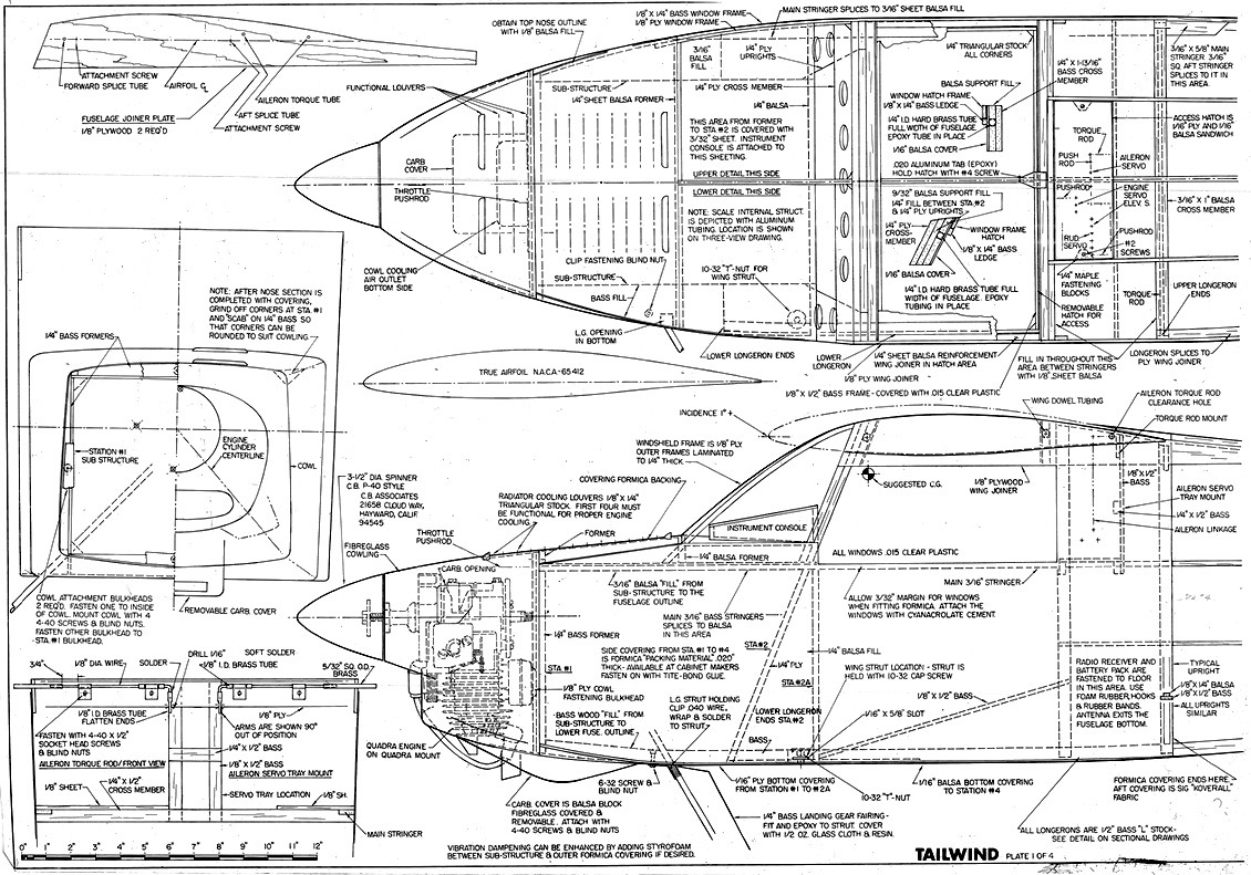 Wittman's Tailwind (96") 1/3 Scale Plan Set - Precision Cut Kits