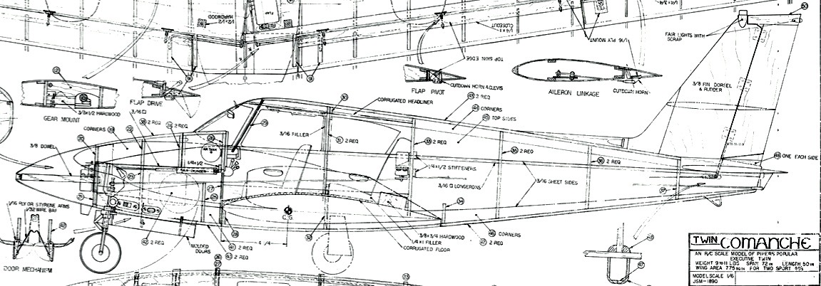 Comache Twin Engine (72") Plan Set - Precision Cut Kits