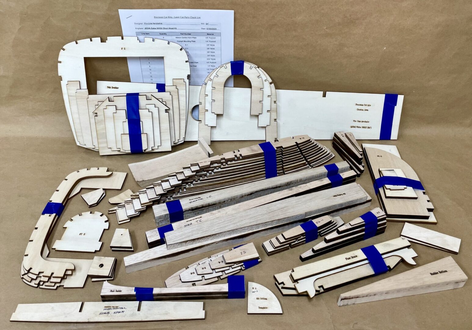 (#204) Extra 300SX (84") Short Wood Kit - Precision Cut Kits