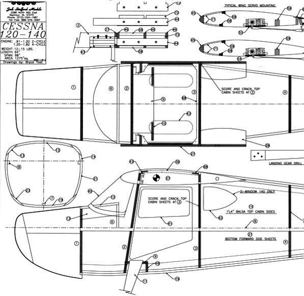 Cessna 120/140 (98") Plan Set (CAD) - Precision Cut Kits