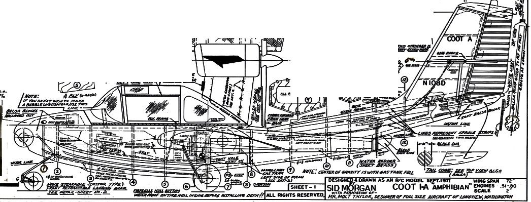 Coot 1-A Amphibian (72") Plan Set - Precision Cut Kits
