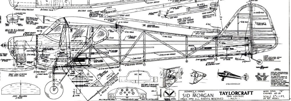 Taylorcraft (1941) (72”) Plan Set - Precision Cut Kits