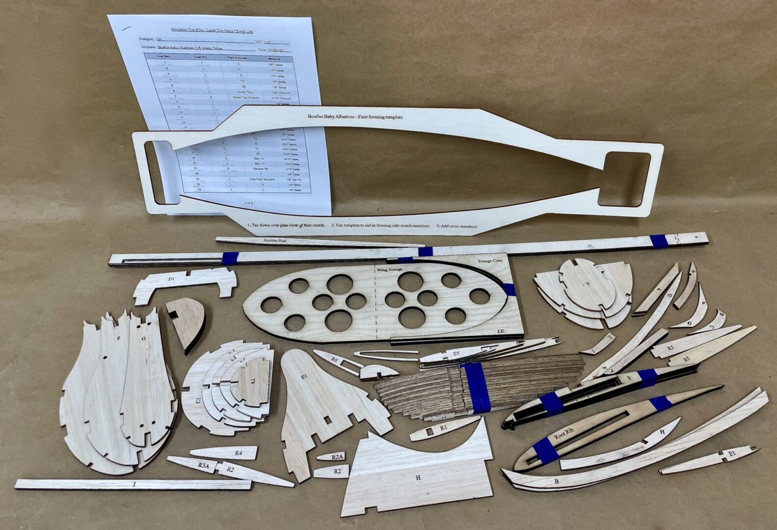 Bowlus Baby Albatross (105") Short Wood Kit - Precision Cut Kits